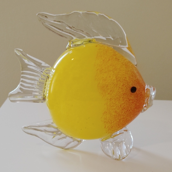 Murano | Accents | Murano Vibrant Yellow And Orange Glass Fish | Poshmark